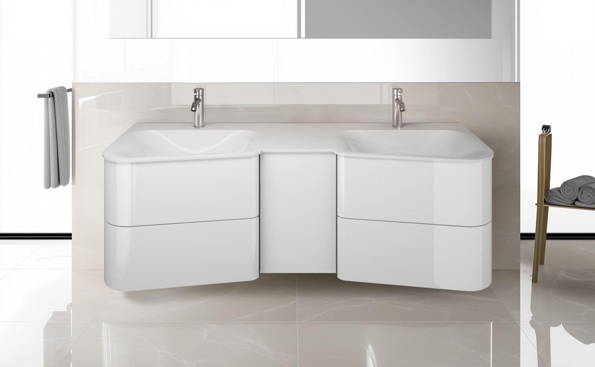 Lanzet K8 Gäste WC Set 60cm, Anthrazit